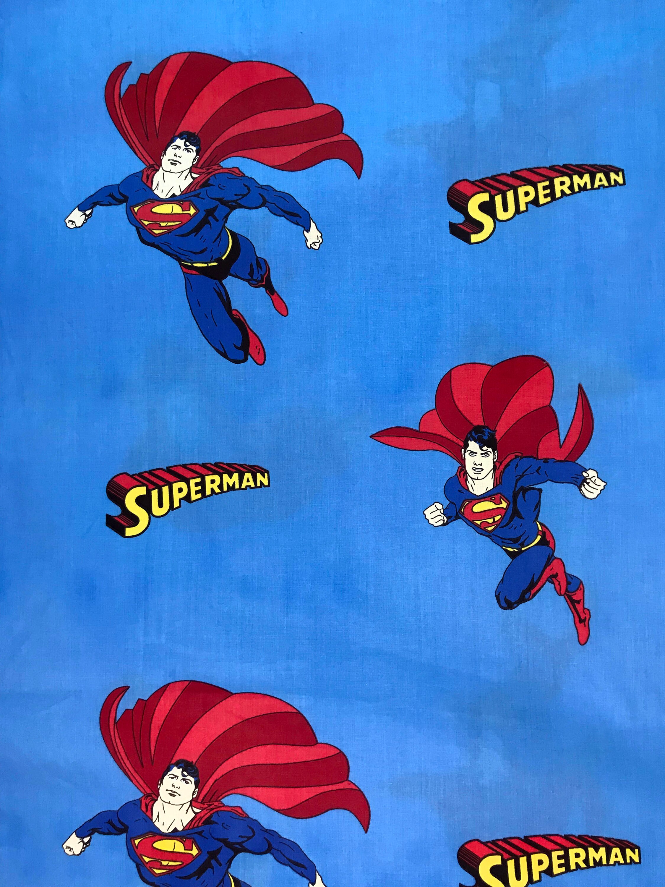 DC Comics Superman FABRIC Cotton Blend L38 x | Etsy