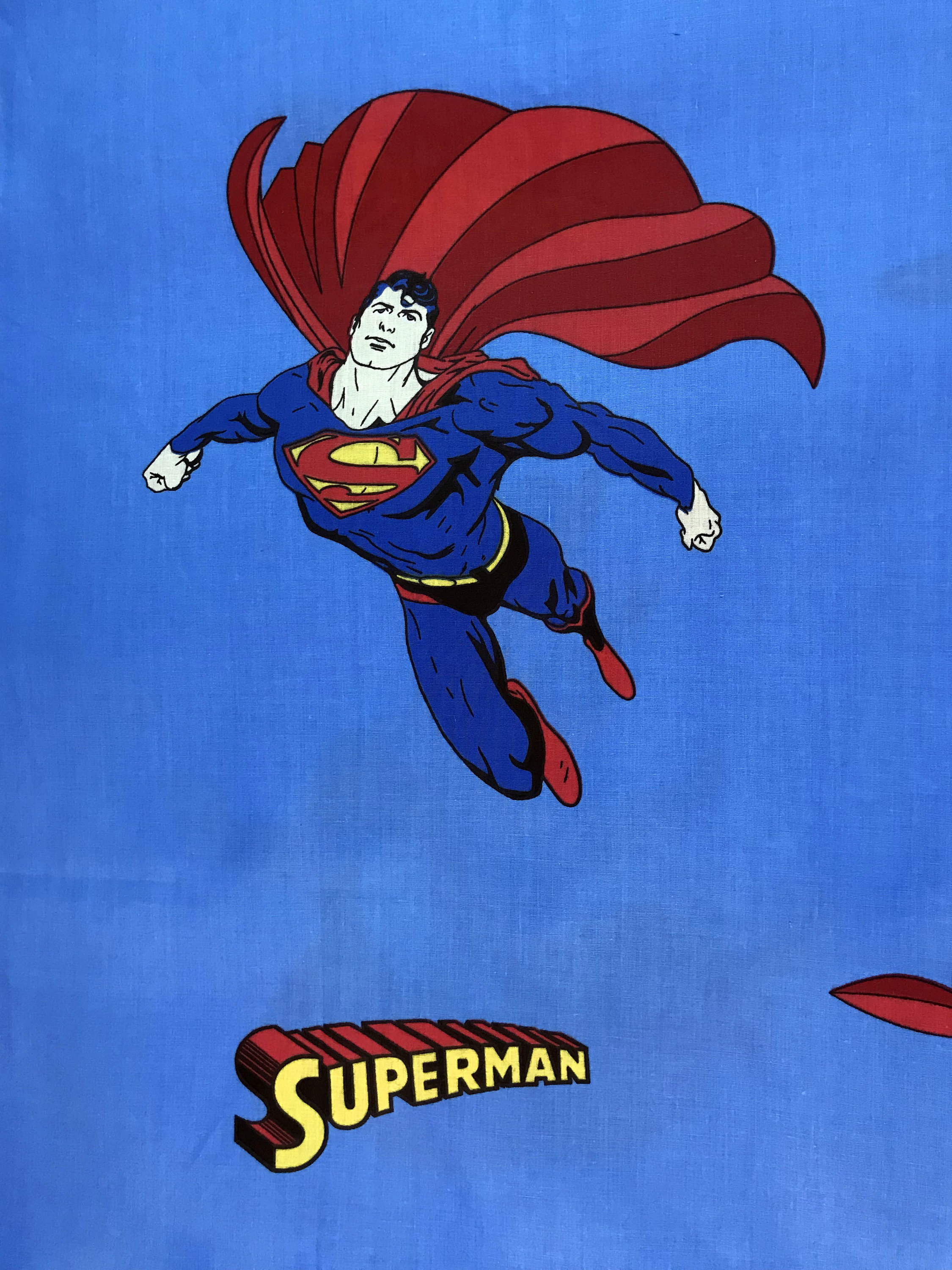 DC Comics Superman FABRIC Cotton Blend L38 x | Etsy