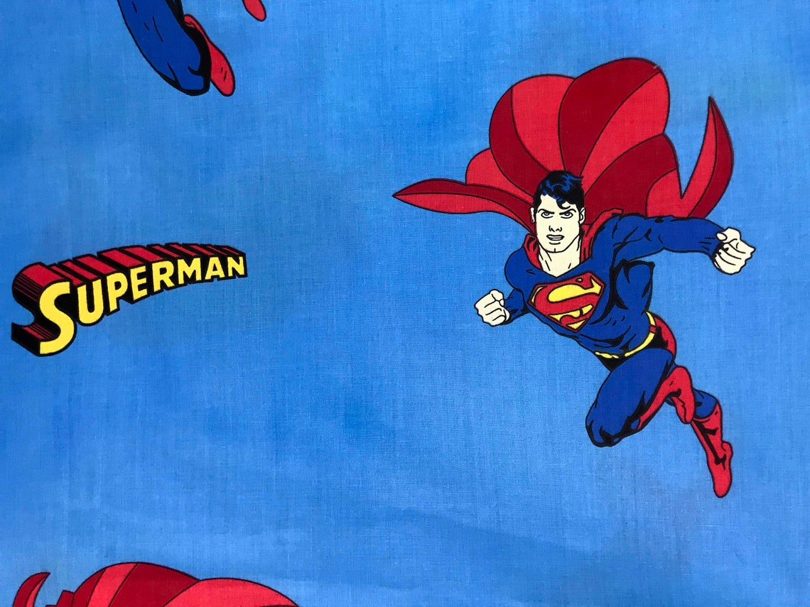 DC Comics Superman FABRIC Cotton Blend L38 X | Etsy