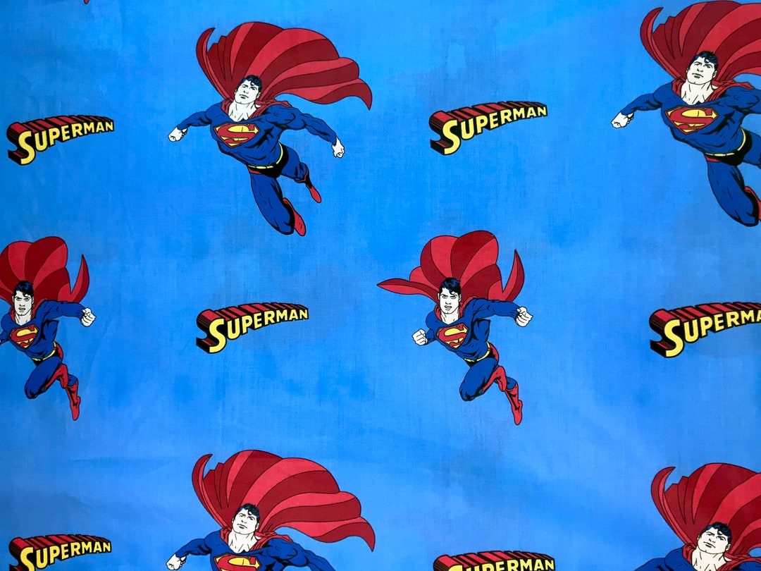 DC Comics Superman FABRIC Cotton Blend L38 X W62 Inches - Etsy