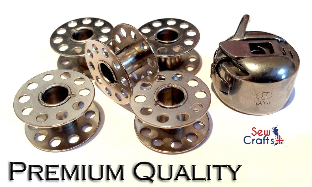 Domestic Sewing Machine BOBBIN CASE With 5 Metal BOBBINS - Singer ...