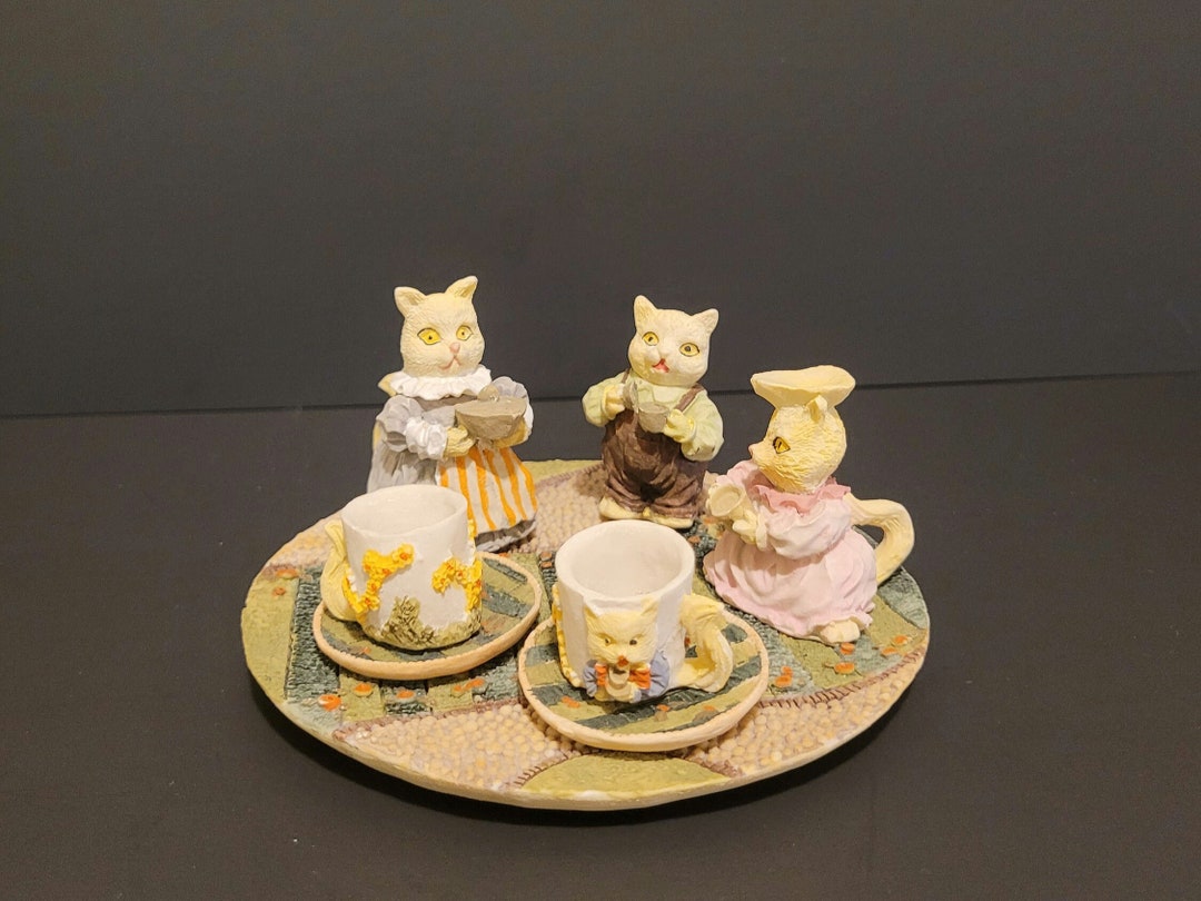Vintage Miniature Cat Tea Set - Popular Imports - Etsy