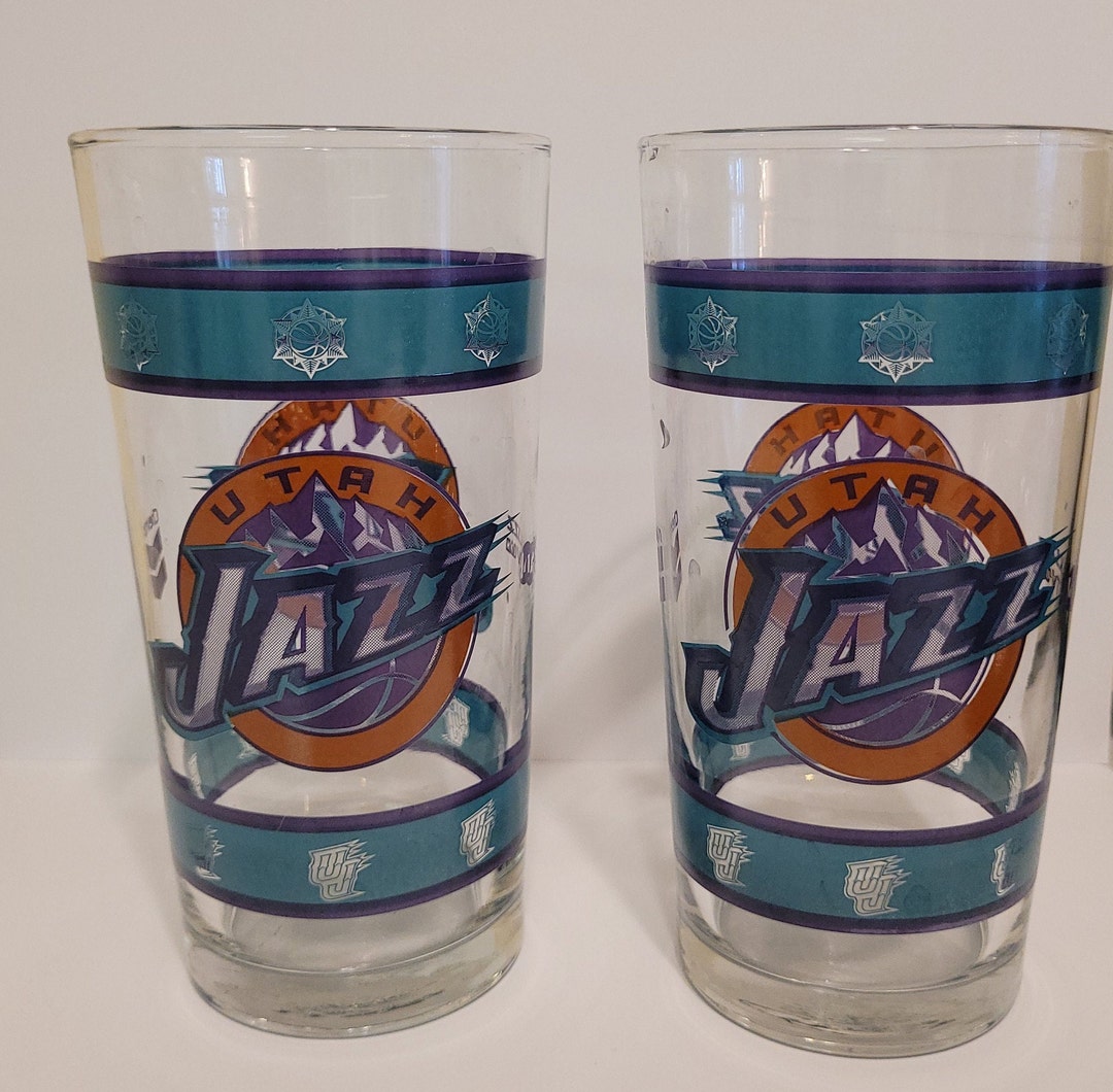 Vintage 1990s NBA Utah Jazz Basketball Glass Collectors Cups - Rare Set ...