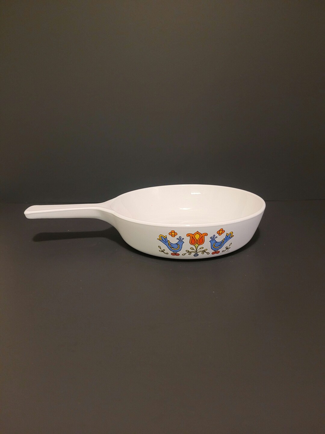 Vintage 1975 Corning Cooking Dish - Country Festival Birds Skillet ...