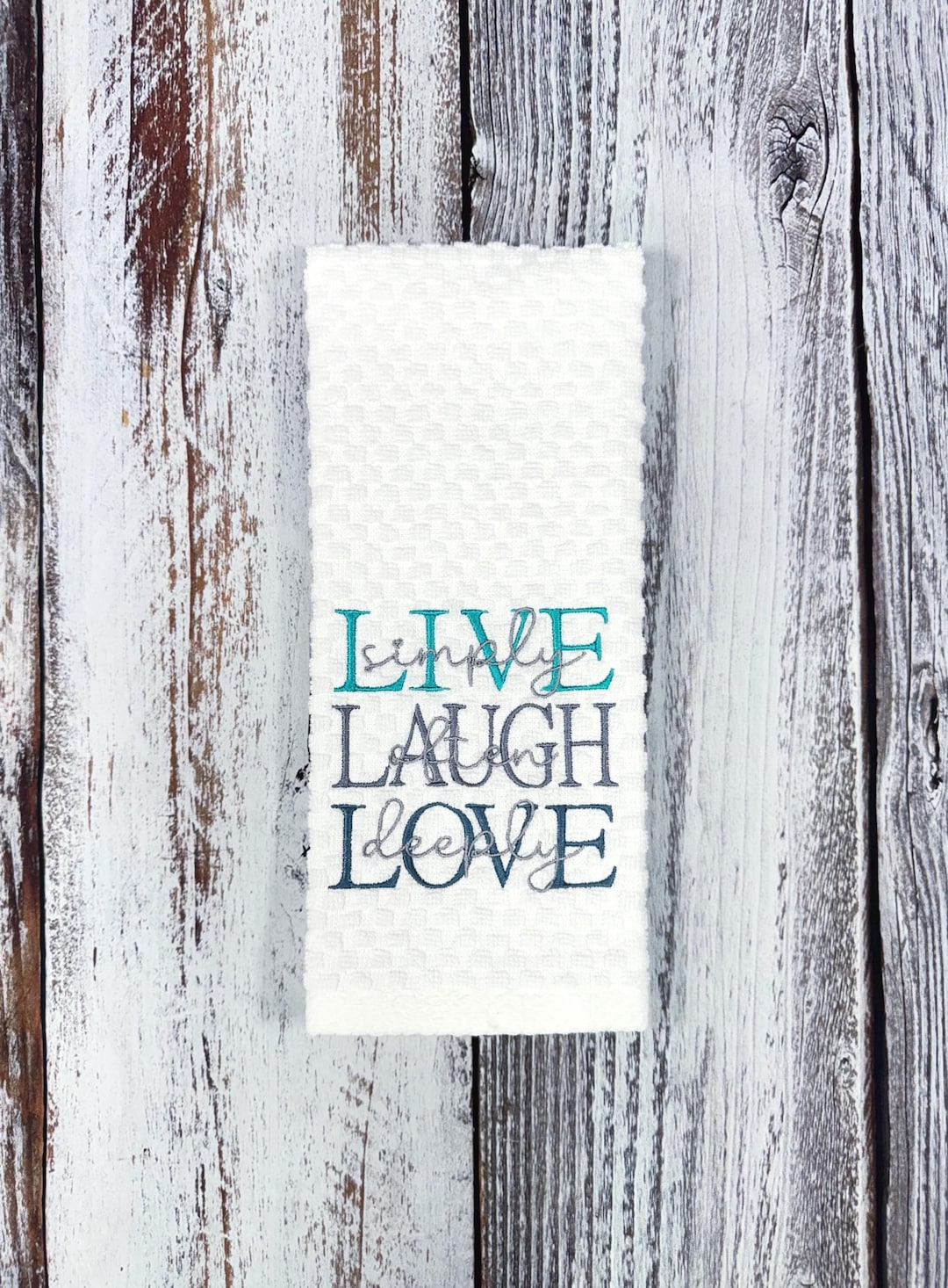 Live Laugh Love Theme Embroidered Hand Towels, 5 Towel Color Choices ...