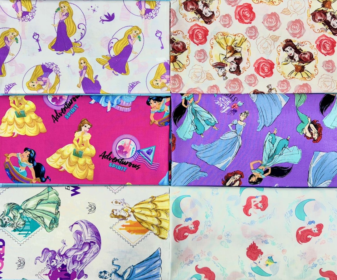 Disney Princess Cotton Fabric, Ready for Sewing, Quilting, Crafting ...