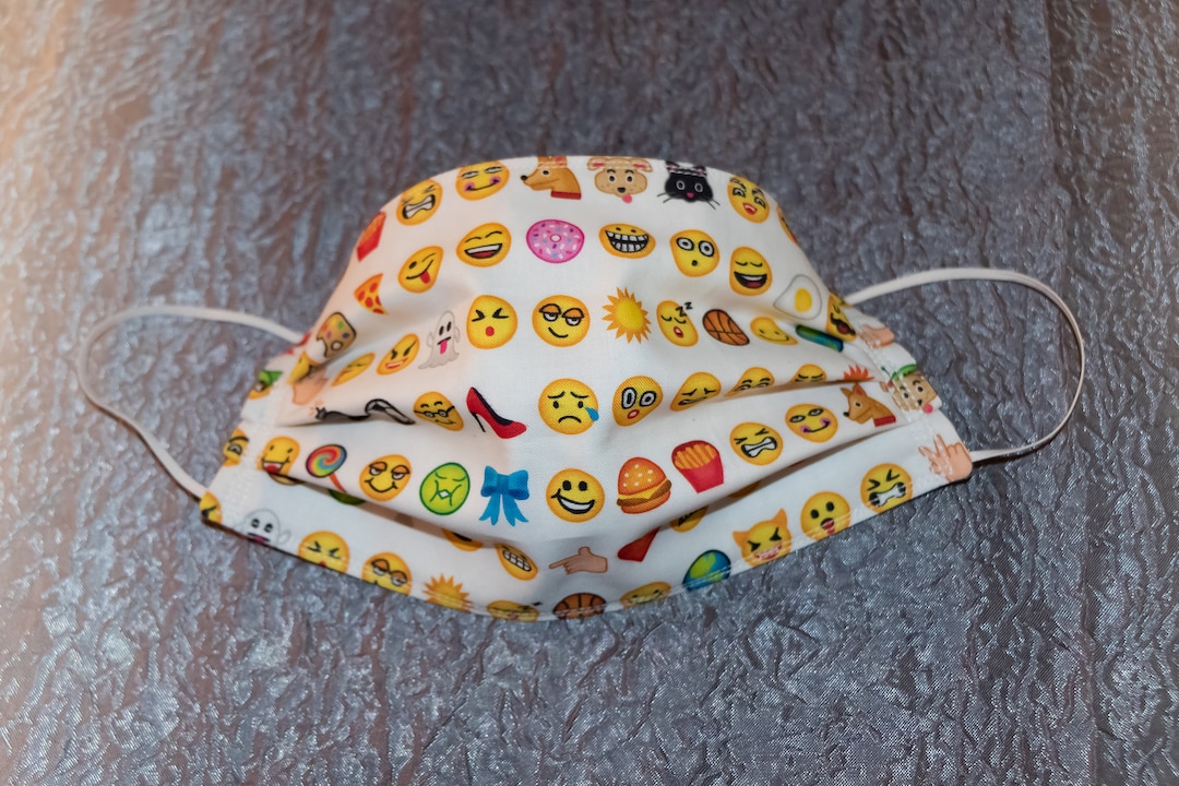 Clearance Sale, READY TO SHIP! Emojis Emoticons Face Mask, Triple Layer ...