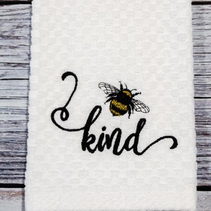 Bee Themed Embroidered Hand Towels, 5 Towel Colors Choices, Home Decor ...