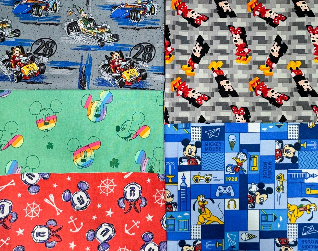 Mickey Mouse Quilting Cotton Fabric, Ready for Sewing, Quilting ...