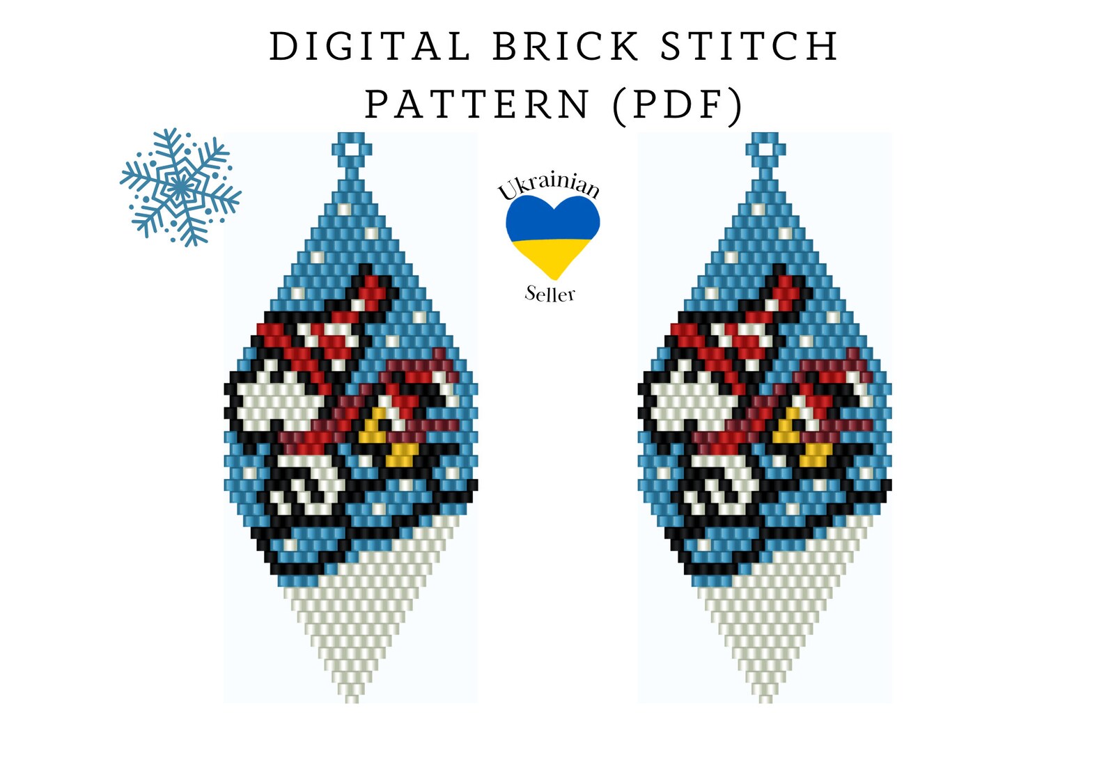 Christmas Cartoon Bead Earrings Pattern Pdf|xmas Brick Stitch Seed Bead ...