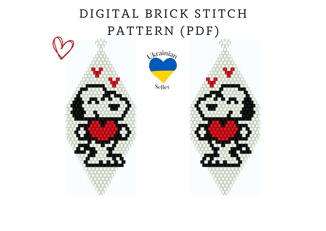 Valentine's Day Cartoon Bead Earrings Pattern|brick Stitch Seed Bead ...