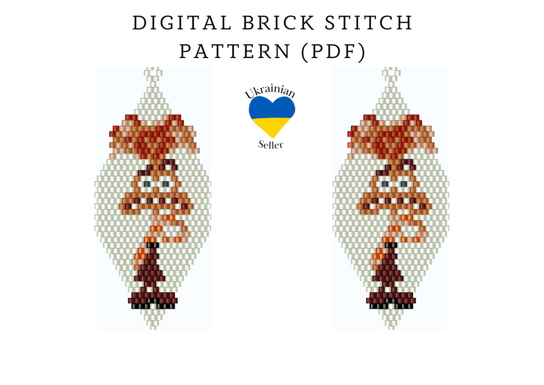 Cartoon Bead Earrings Pattern Pdf|emotion Stitch Seed Bead Digital ...