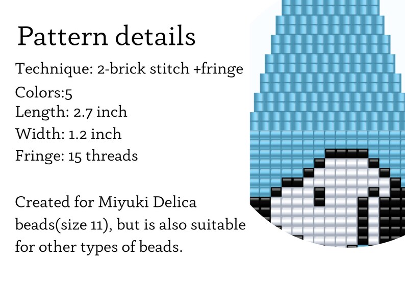 Cartoon Bead Earrings Pattern Pdfbrick Stitch Seed Bead - Etsy