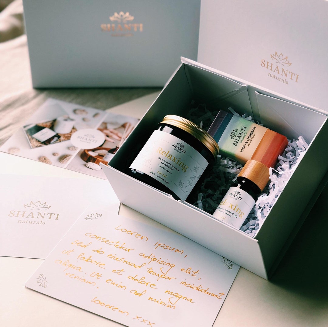 Relaxing Christmas Pamper Gift Box, Organic Aromatherapy Rest & Calm ...