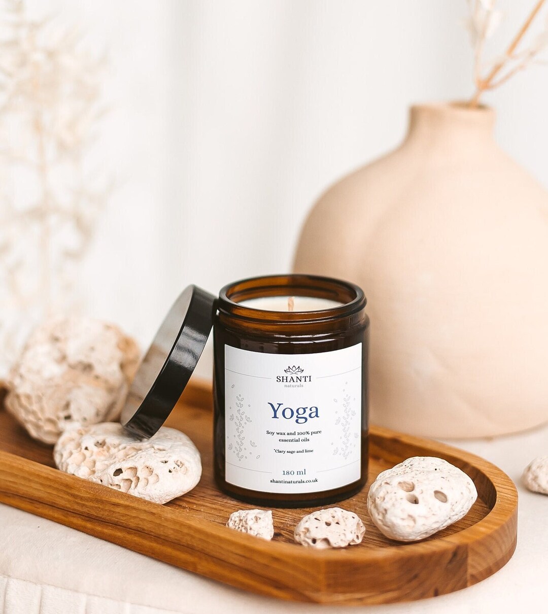 Yoga Candle Scented With Pure Essential Oils Birthday Gift Botanical ...