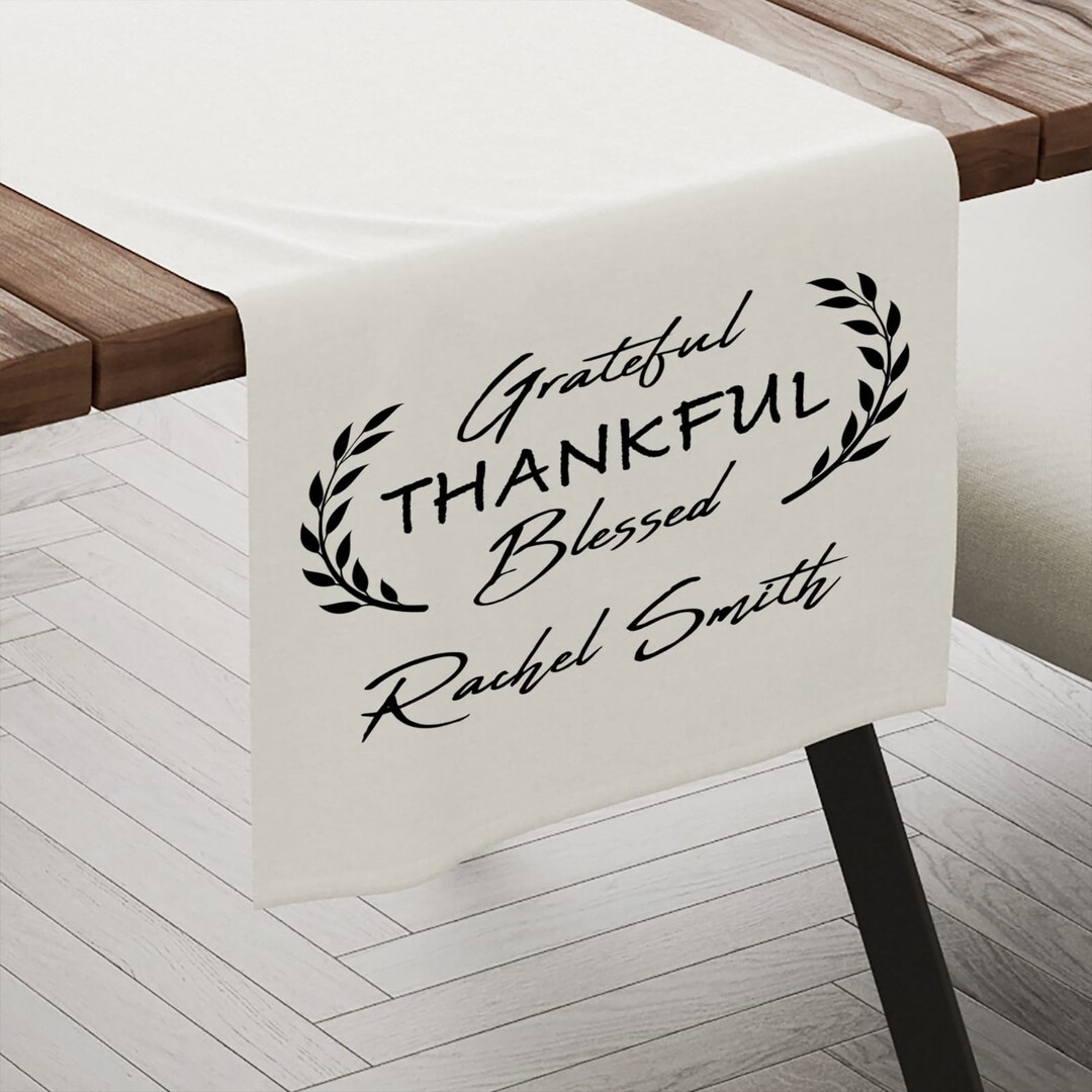Personalized Table Runner, Thanksgiving Table Runner, Custom Family ...