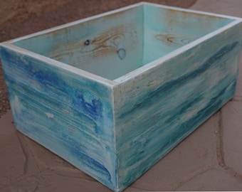 Painted wood box | Etsy