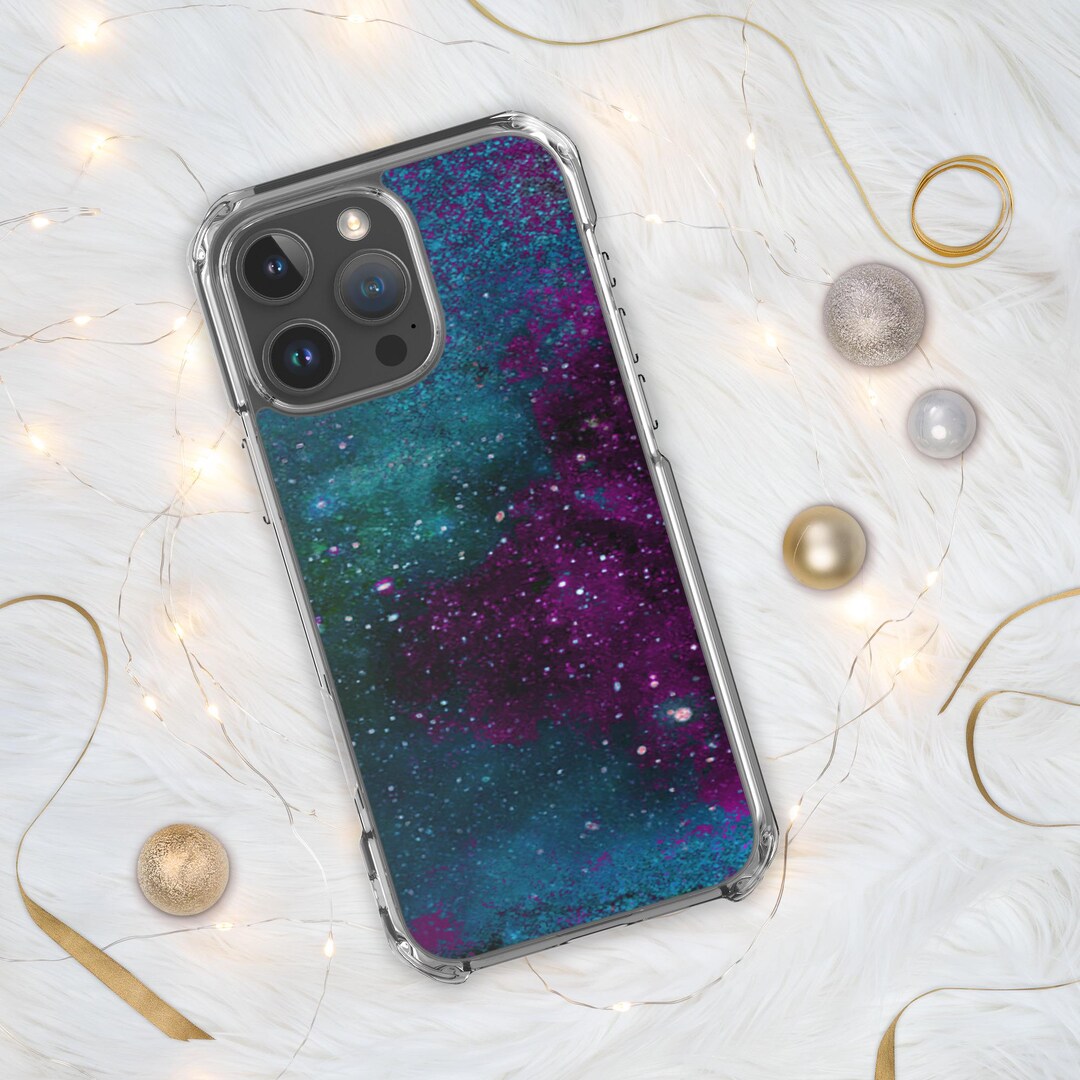 Clear Teal & Purple Galaxy iPhone Case for Stargazers, Dreamers ...