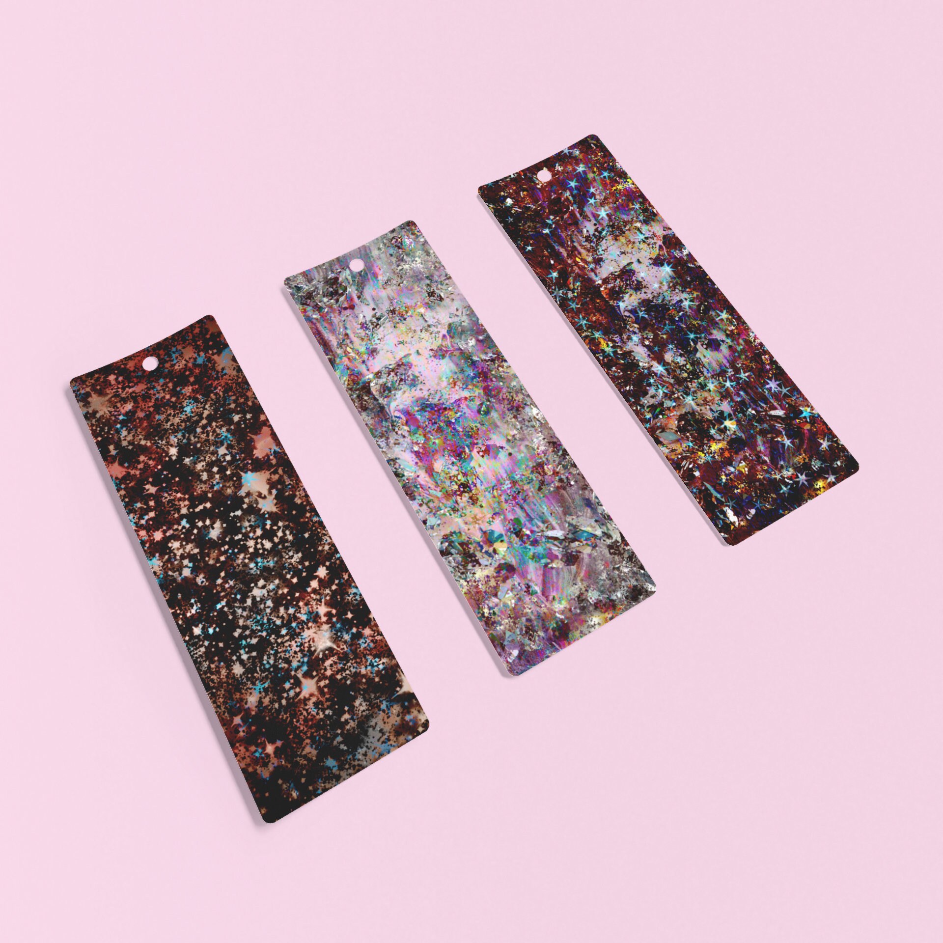 5 Sparkly II Bookmarks Printable Glitter Bookmark Set for Book Lovers ...