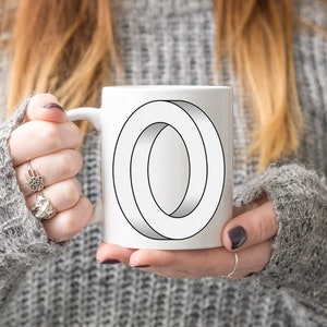 Optical Illusion Ceramic Mug Impossible Oval Design 11oz Coffee Tea Hot ...