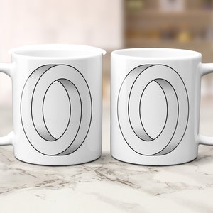 Optical Illusion Ceramic Mug Impossible Oval Design 11oz Coffee Tea Hot ...