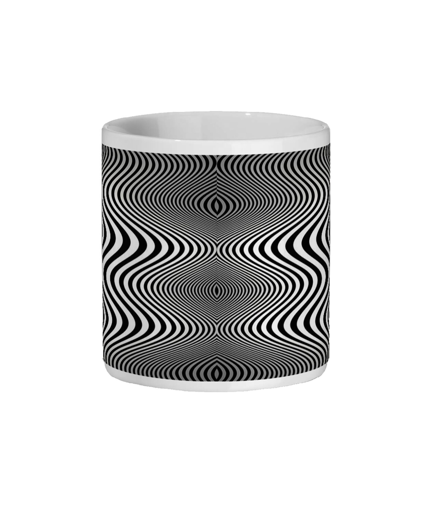 Optical Illusion Wavy Lines Ceramic Mug 11oz Geometric Abstract Pattern ...