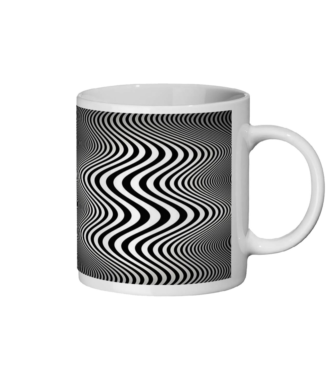 Optical Illusion Wavy Lines Ceramic Mug 11oz Geometric Abstract Pattern ...
