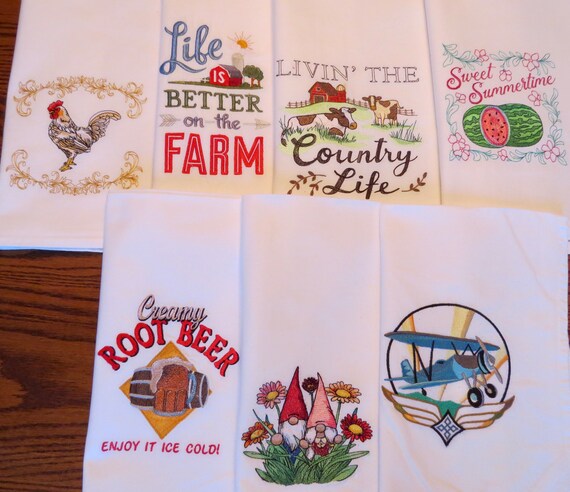 Kitchen & Dining Tea Towels Farm Country Theme Flour Sack Dish Towel ...