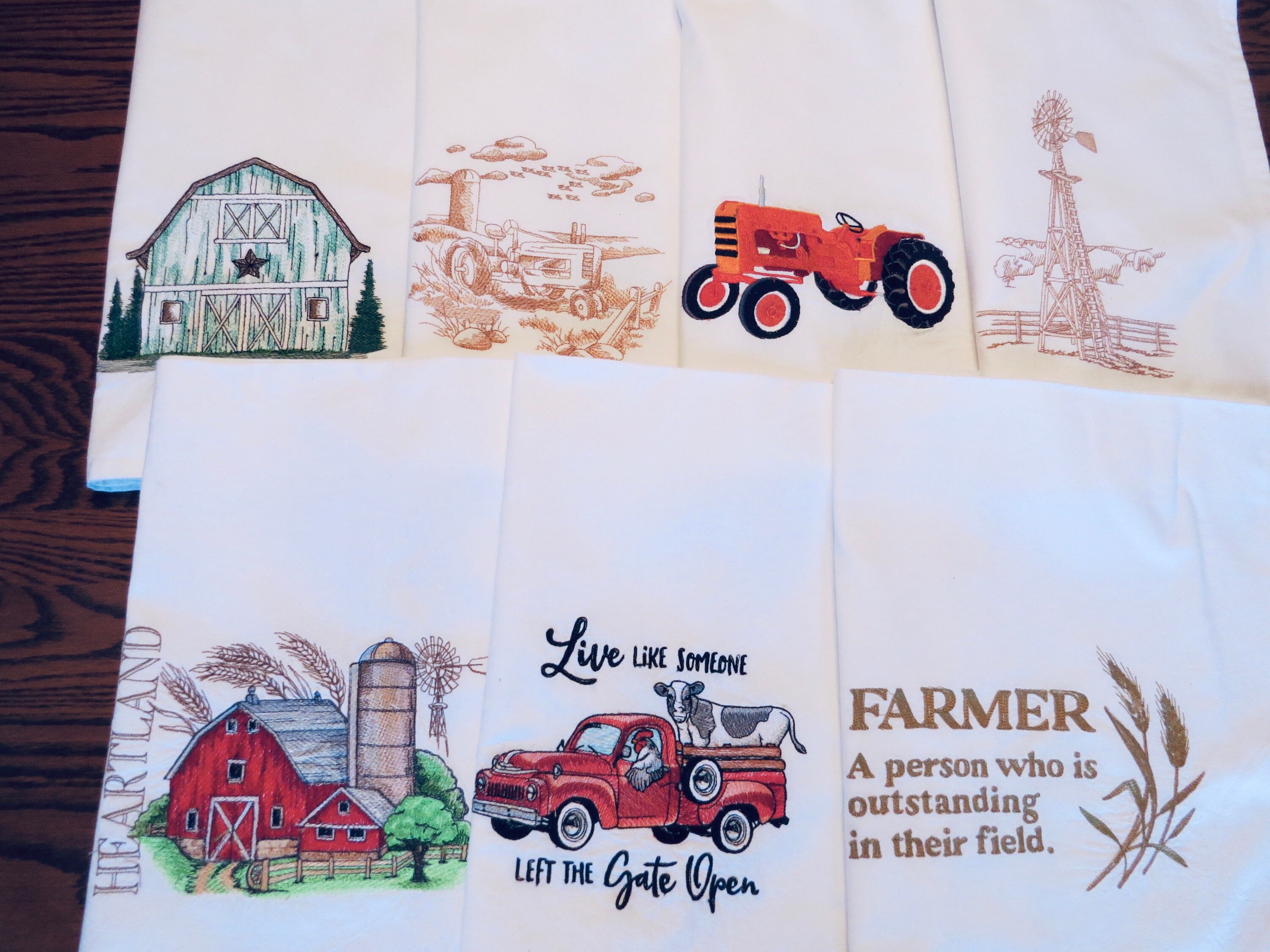 Kitchen & Dining Tea Towels Farm Country Theme Flour Sack Dish Towel ...
