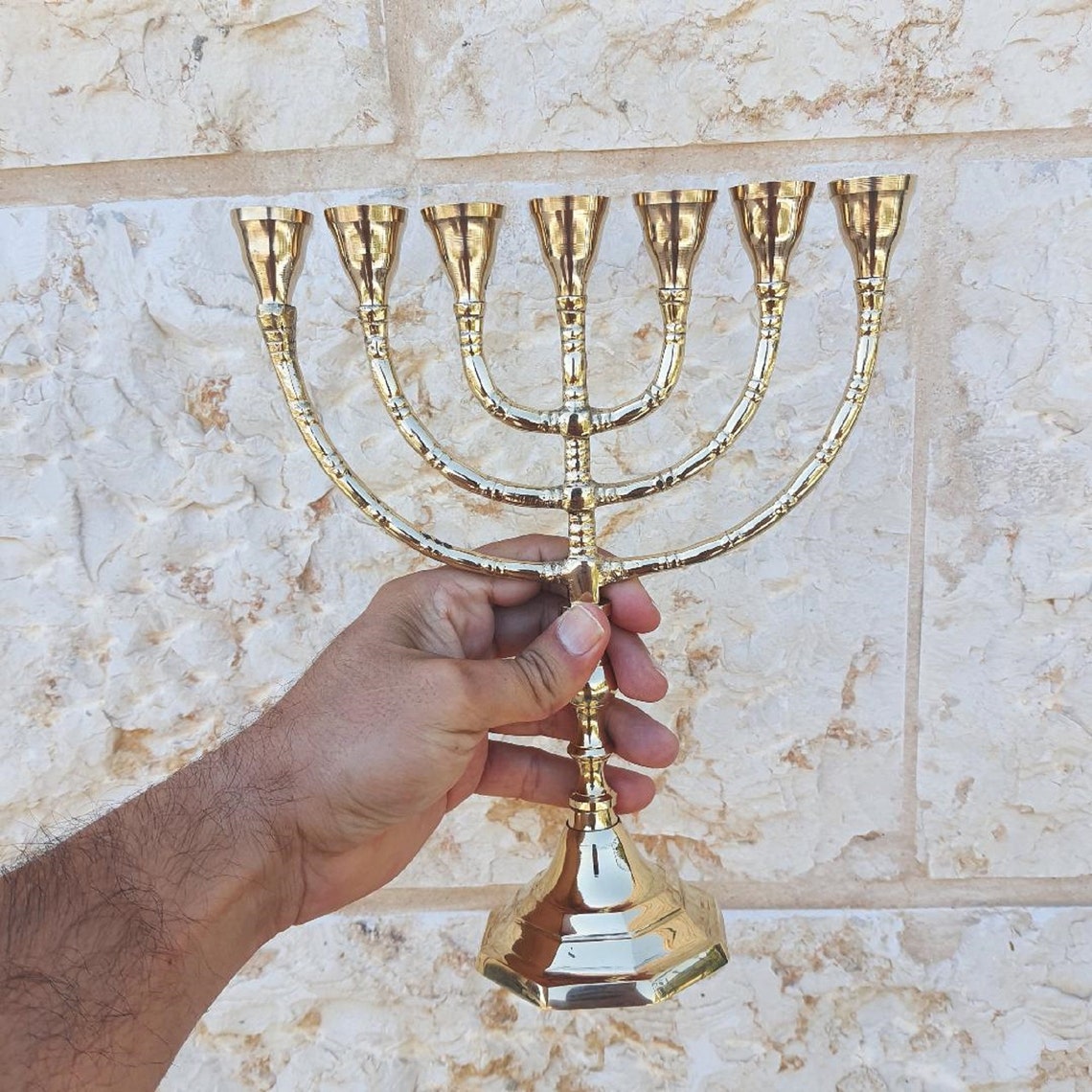 Seven Branches Menorah 10 Inches Height Brass/copper Made - Etsy