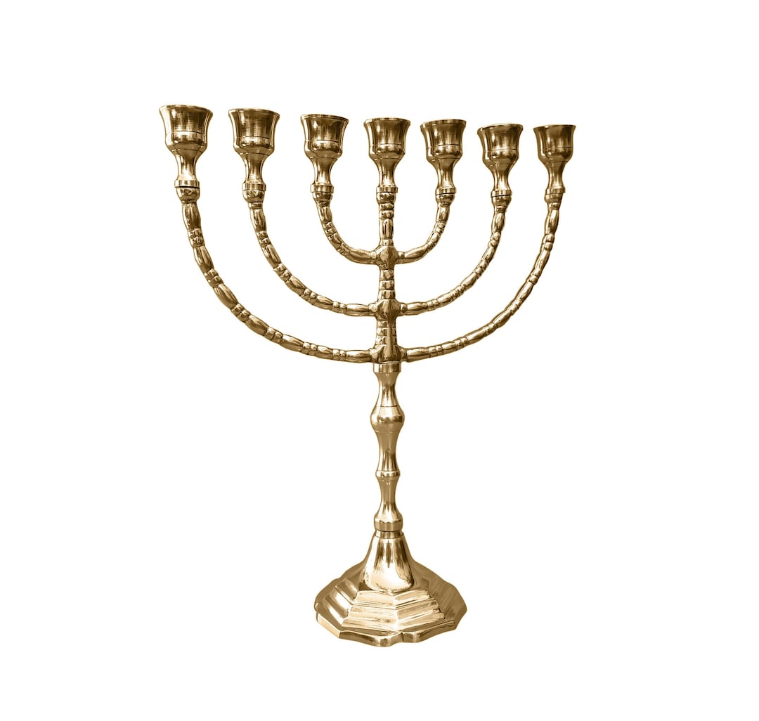 Seven Branch Menorah Candle Holder From Israel 12 Inches Height Brass ...