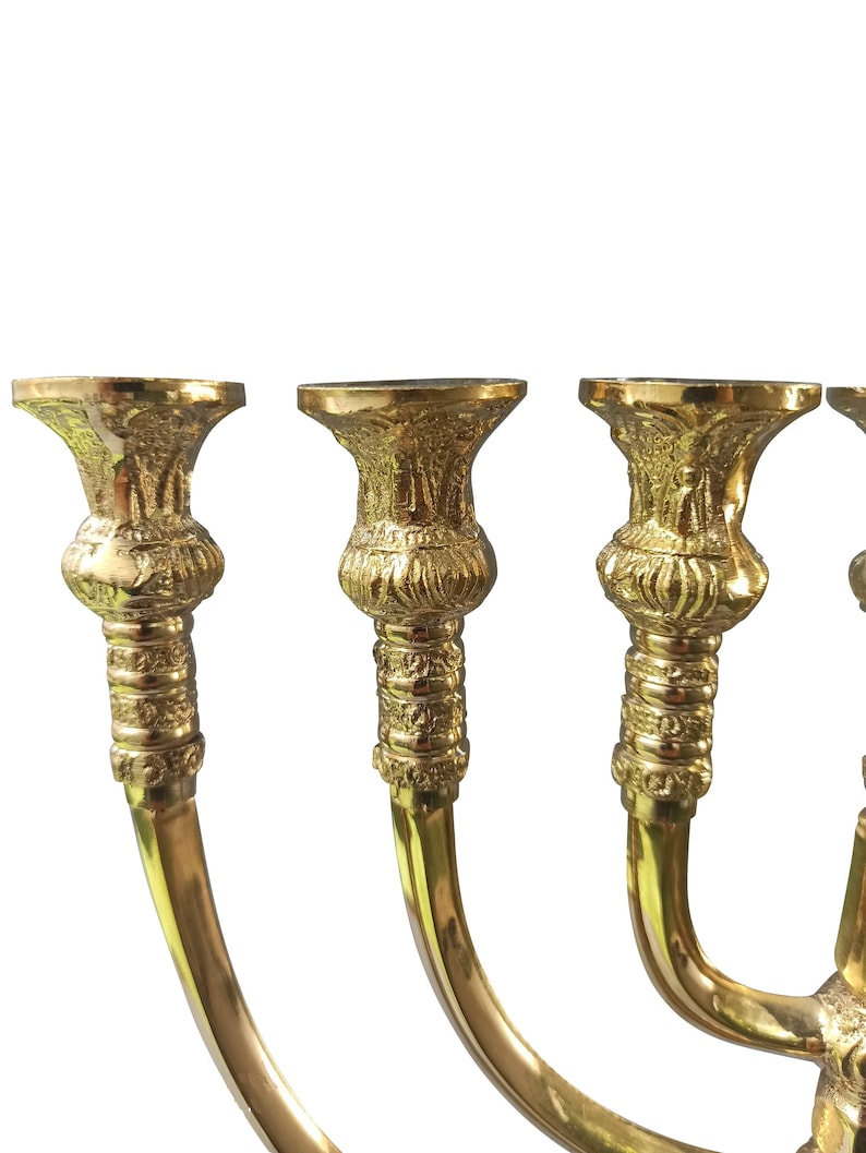 Amazing Jerusalem 7 Branched Temple Menorah Heavy Brass Copper - Etsy