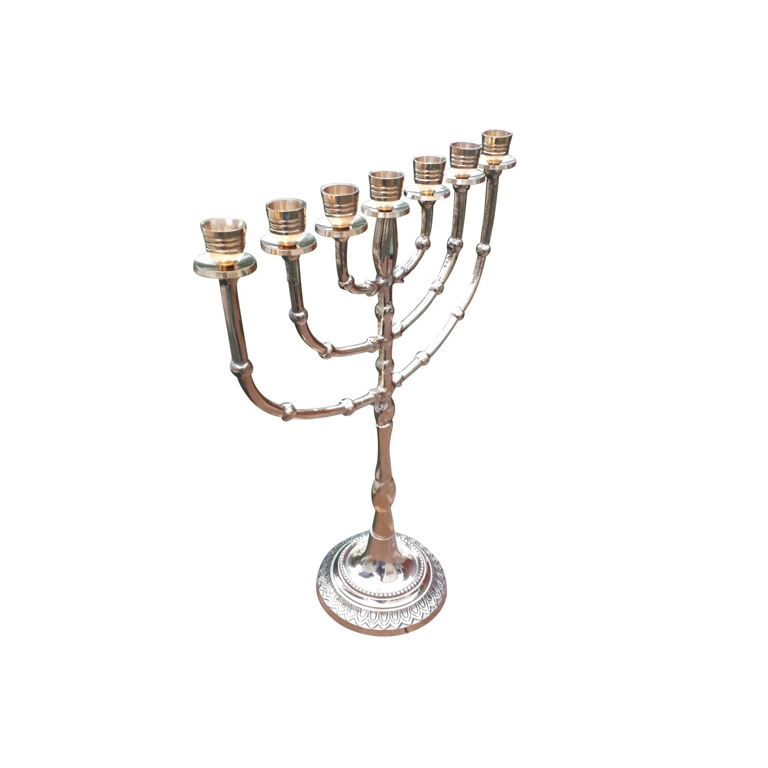 Large Brass & Copper Menorah - Jerusalem Temple Style, 15 Inches - Etsy