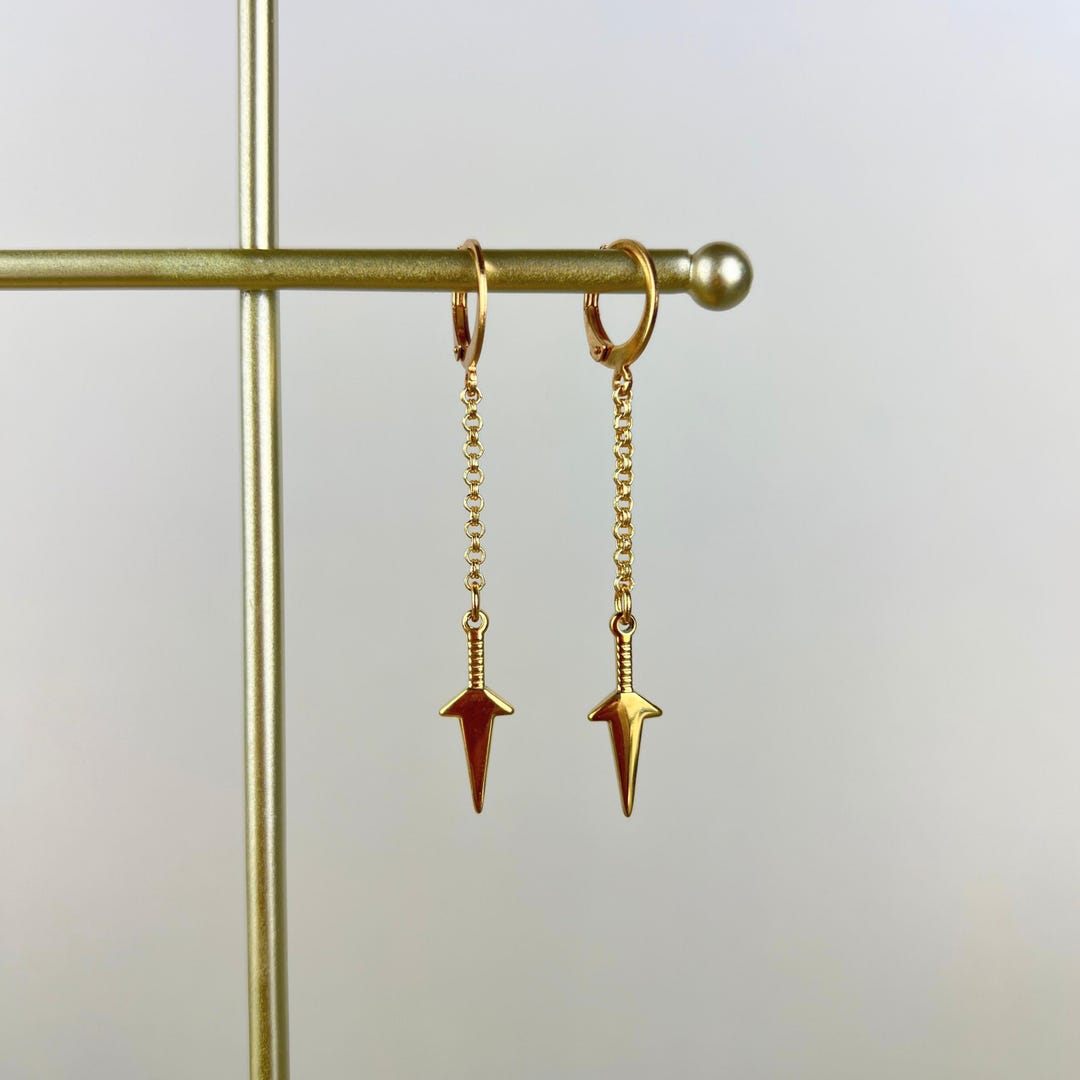 Kunai Earrings, Shinobi Ninja Jewelry, Gold-plated Stainless Steel - Etsy
