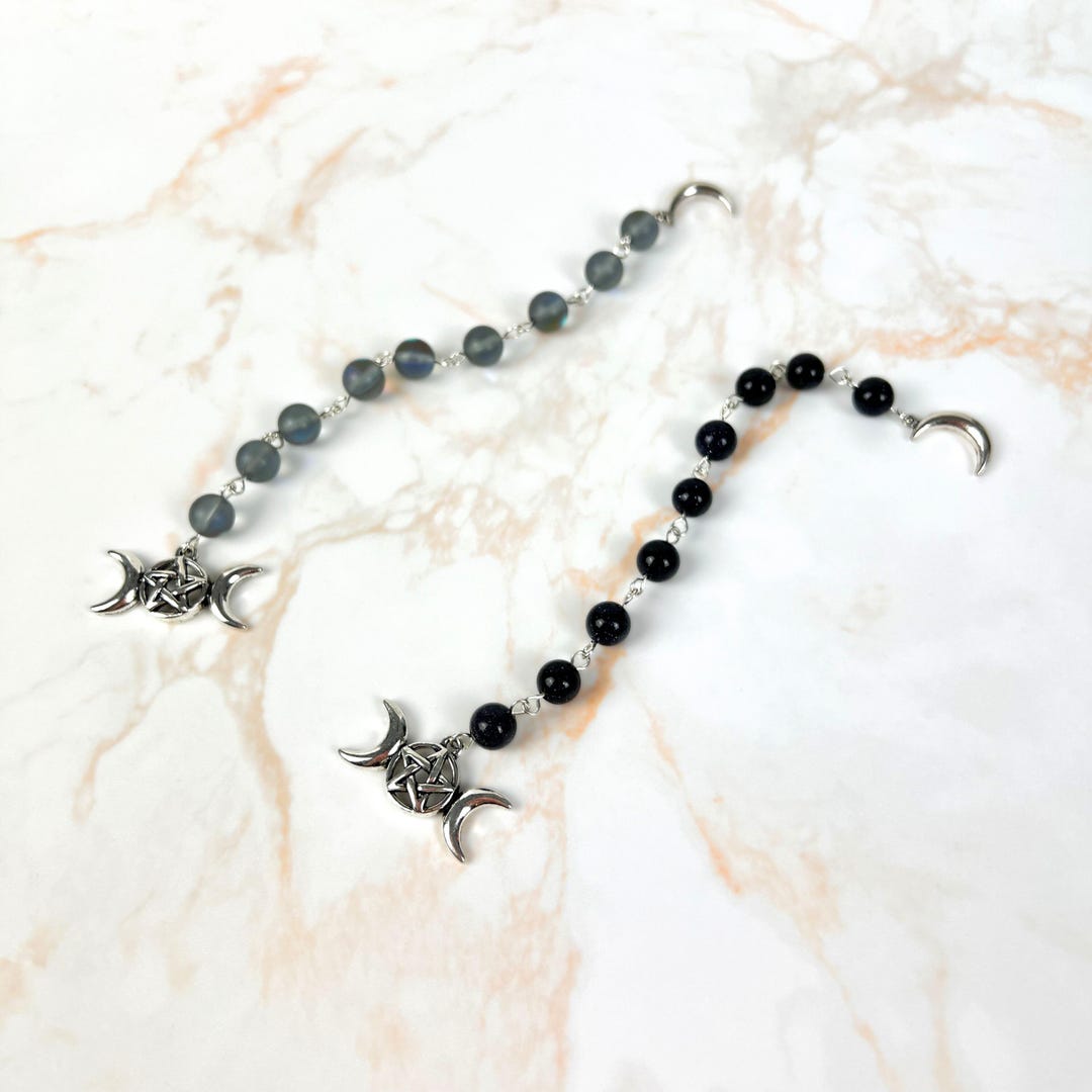 Pagan Witch Ladder, Moon Crescent and Triple Moon, 9 Prayer Beads ...