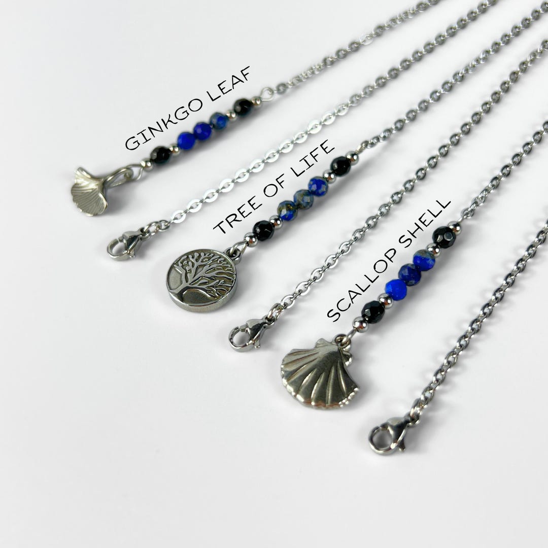 Lapis Lazuli and Onyx Dowsing Pendulum Chain, Charm Options - Etsy