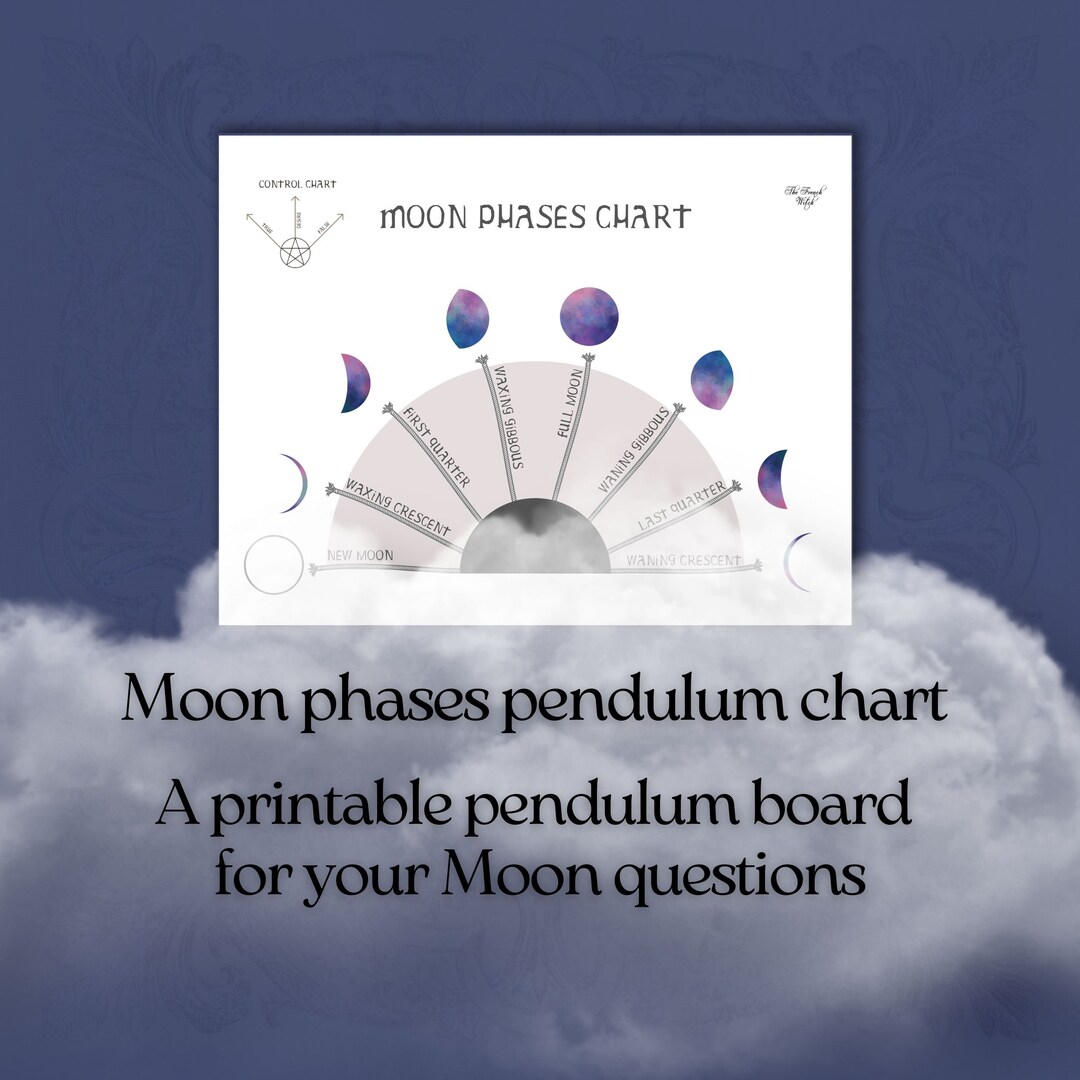 Moon Phases Printable Pendulum Chart Moon Pendulum Board Printable for ...