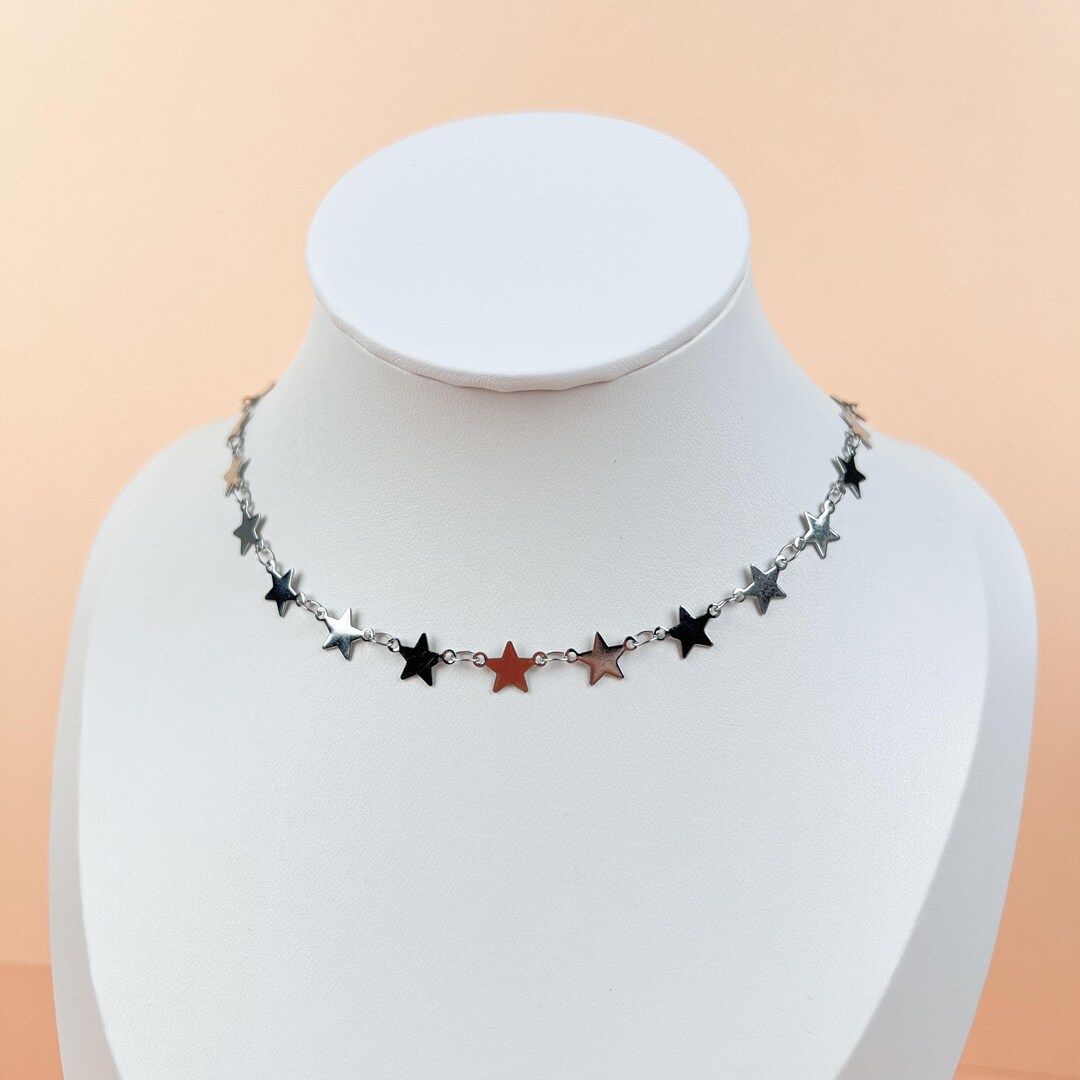 Stars Chain Necklace Made of Stainless Steel, Celestial Choker, Perfect ...