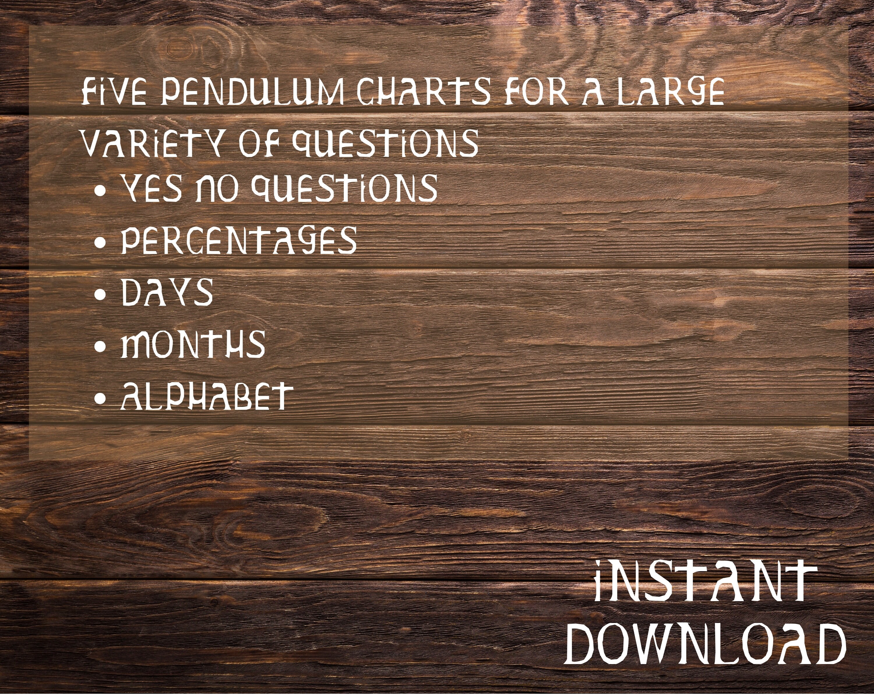 5 Printable Pendulum Boards Starter Pack Pendulum Charts | Etsy