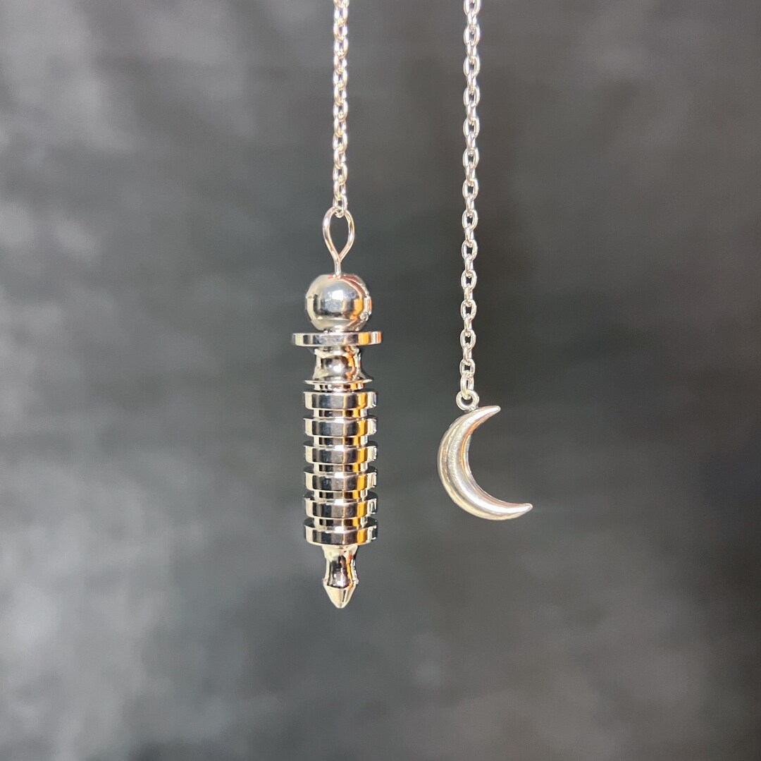 Dowsing Pendulum Metal Isis Pendulum Chamber With a Crescent Moon ...
