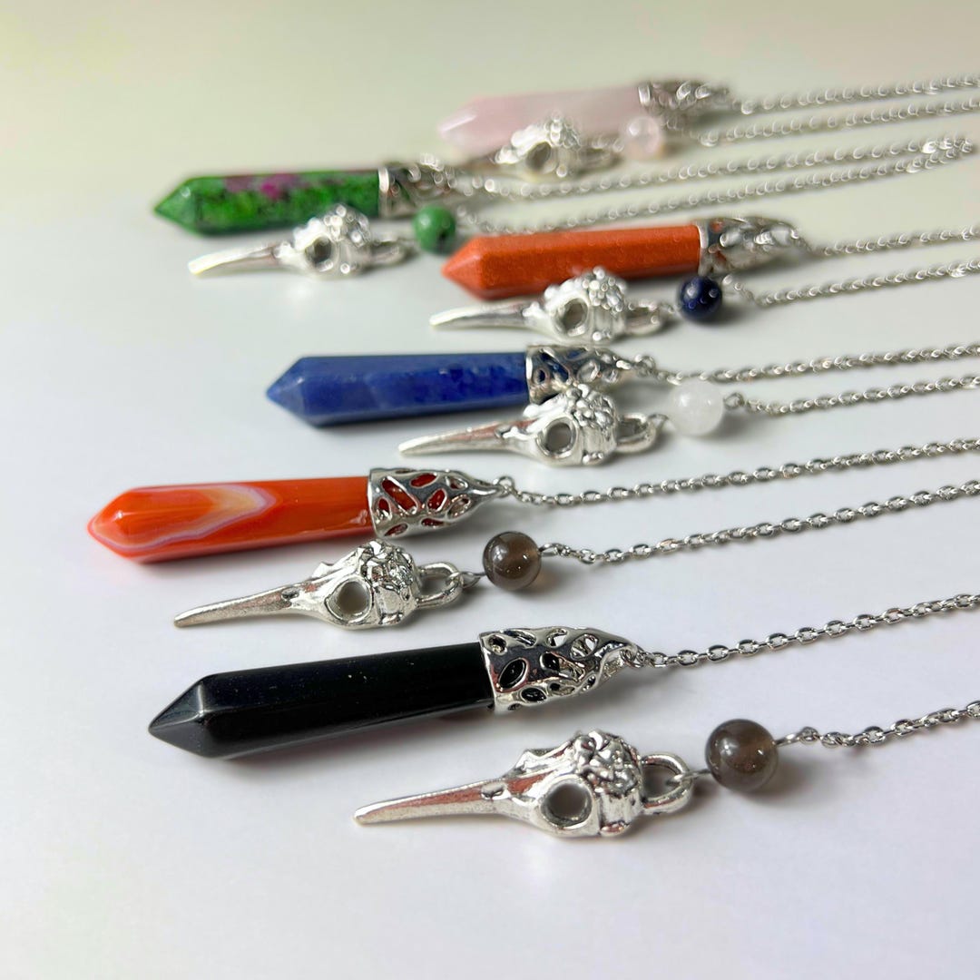 Bird Skull Dowsing Pendulum, Gemstone Options, Divination and ...