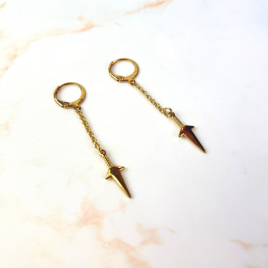 Kunai Earrings, Shinobi Ninja Jewelry, Gold-plated Stainless Steel - Etsy