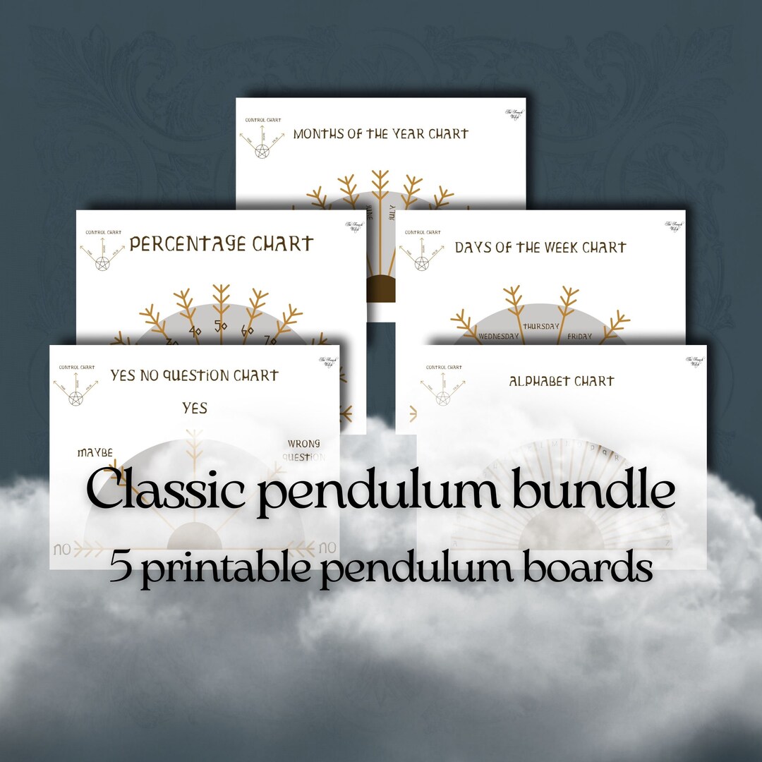 5 Printable Pendulum Boards Starter Pack Pendulum Charts Printables for ...