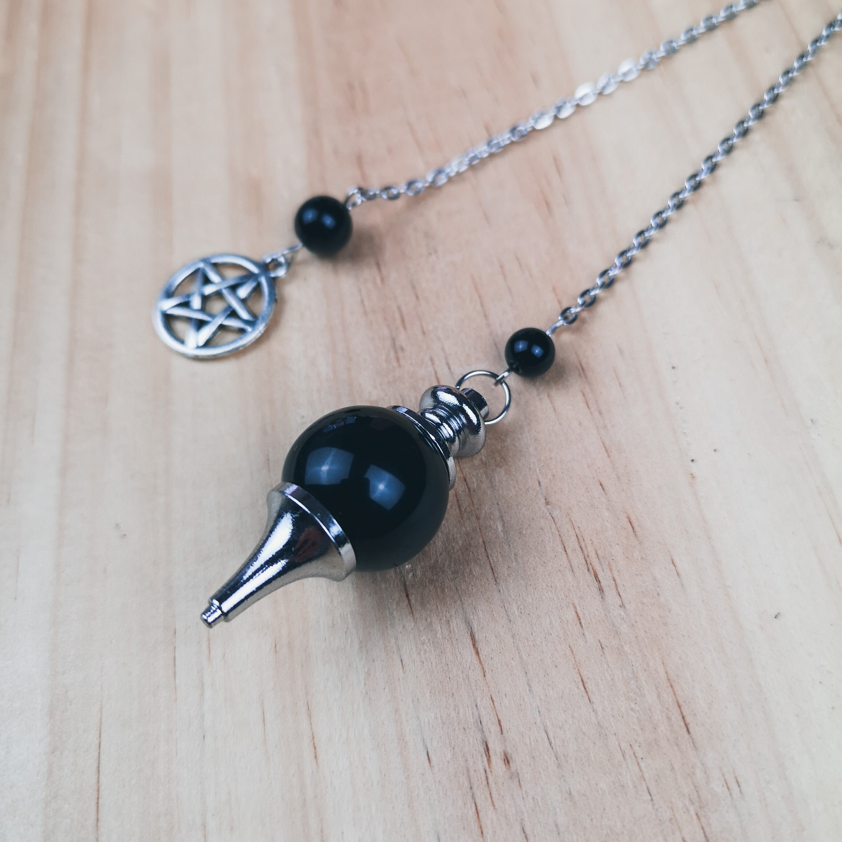 Obsidian pentacle pendulum Sephoroton pendulum dowsing | Etsy