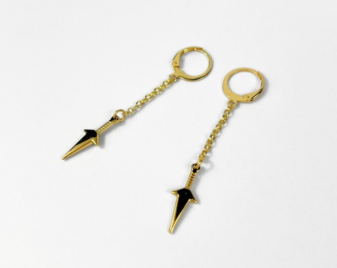 Kunai Earrings, Shinobi Ninja Jewelry, Gold-plated Stainless Steel - Etsy