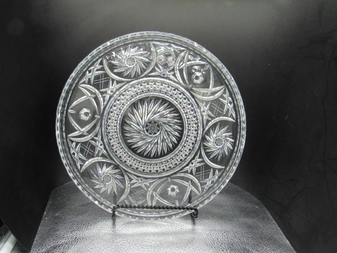 Vintage Pinwheel Glass Cake Platter - Etsy