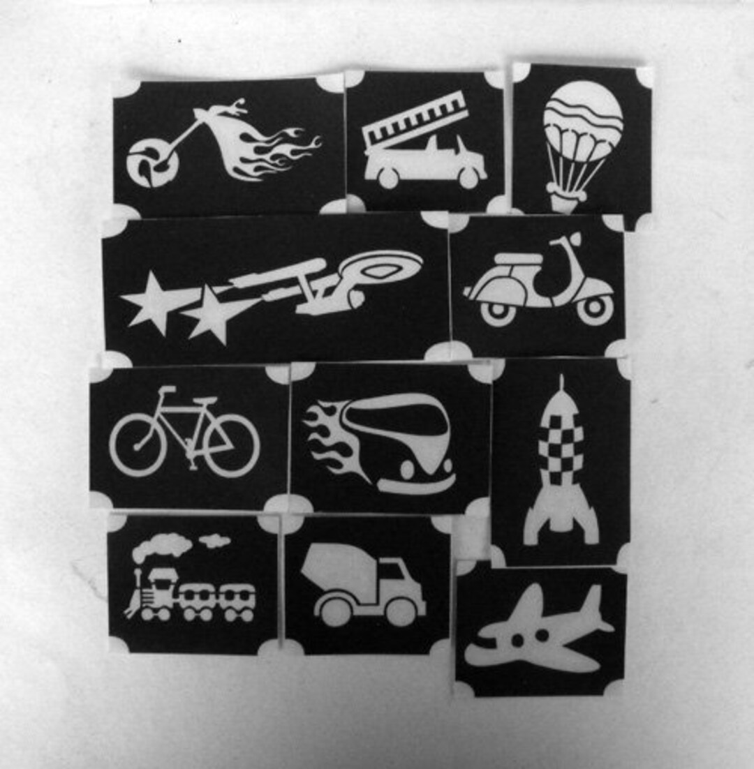 Glitter Tattoo TRANSPORT Several Designs Car Rocket Bike Scooter ...