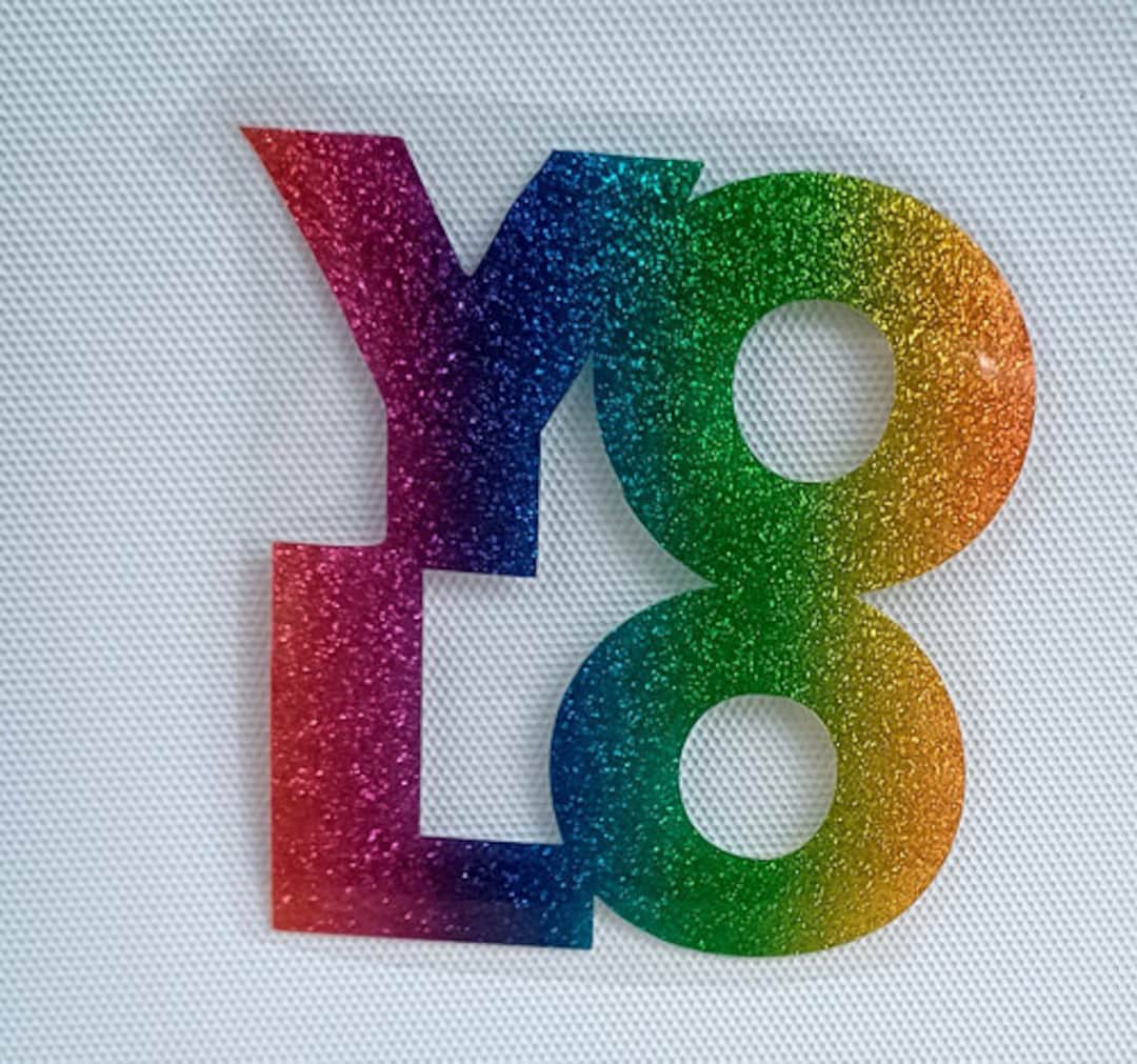 YOLO IRON ON Transfer Patch Shiny Rainbow Glitter Foil About - Etsy
