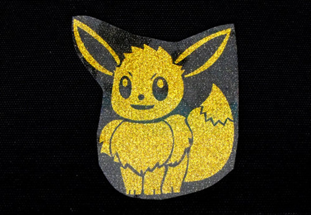 Pokemon Eevee IRON ON Transfer Patch Glitter Foil Gold 3.5 Inches Long Awesome and Cool Item LK ...