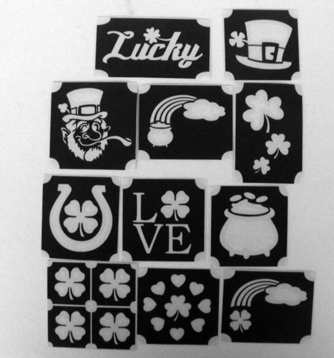 Saint Patrick's Day Designs GLITTERTATTOO 11 Different Stencils Rainbow ...